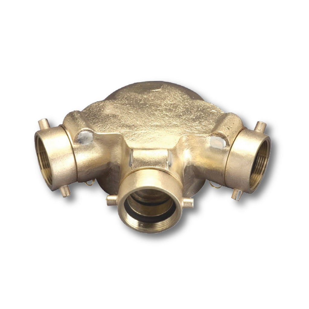 FDC 90 Degree Triple Clapper Siamese Triple Female Inlet Brass – Fire ...