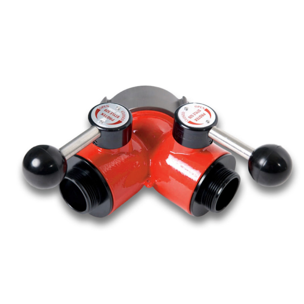 Aluminum Wye Valve 2-1/2" NH-NST Inlet x 2-1/2" NH-NST Outlets – Fire ...