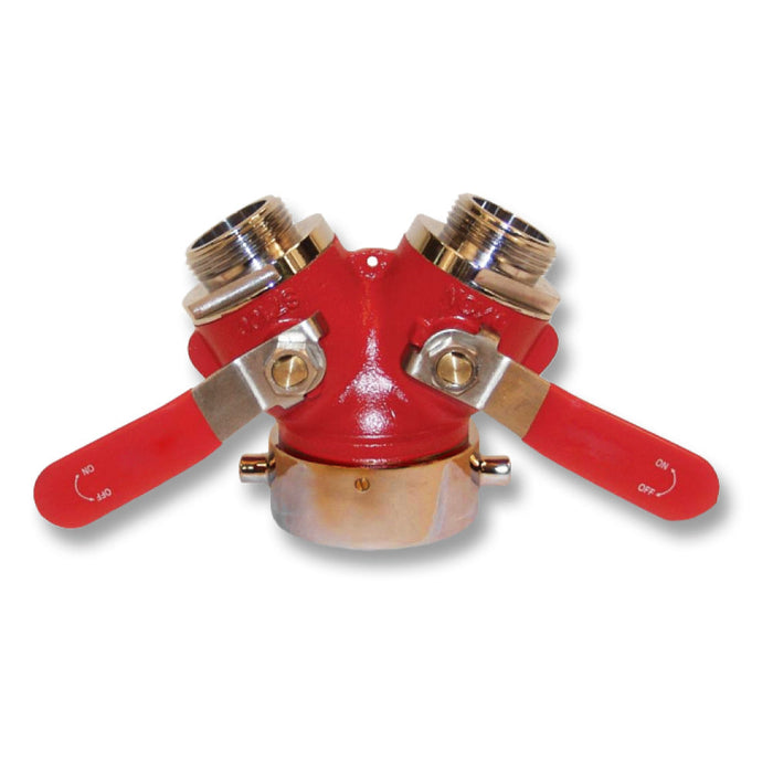 Brass Wye Valve 2-1/2" NH-NST Inlet x 1-1/2" NH-NST Outlets – Fire ...